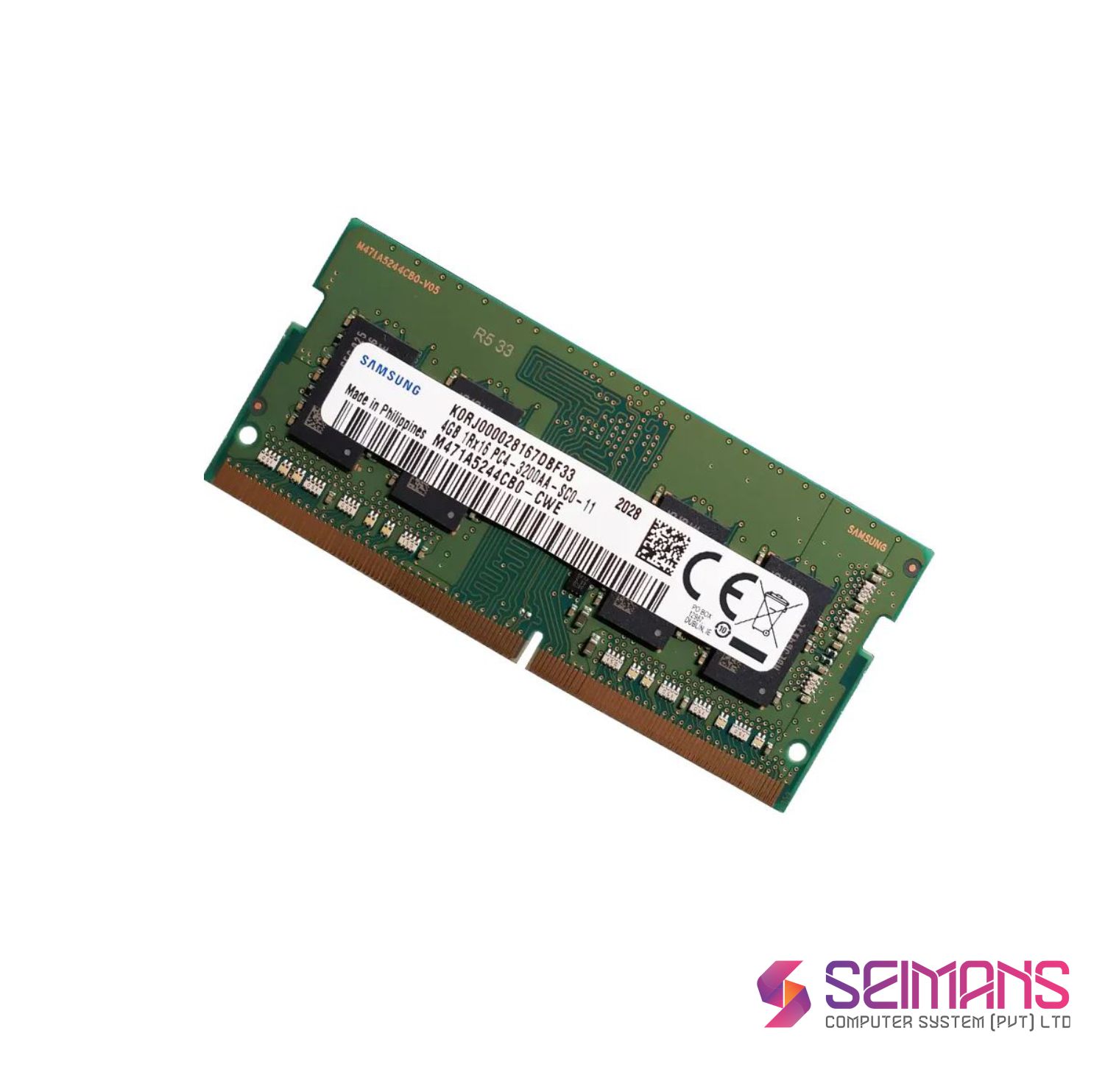 Samsung RAM Laptop DDR4 4GB 3200MHz | Seimans Computer Systems
